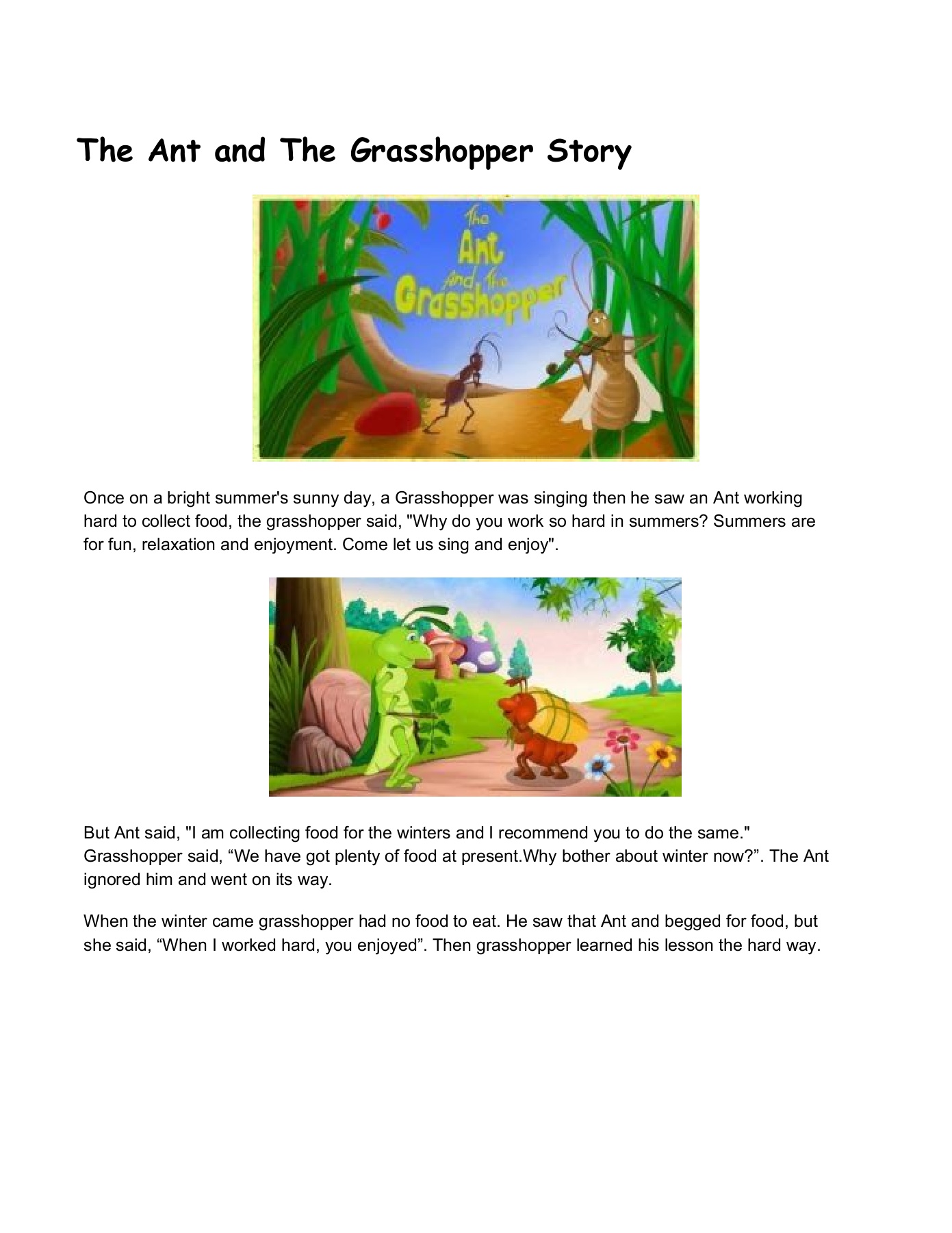 the ant and the grasshopper pdf