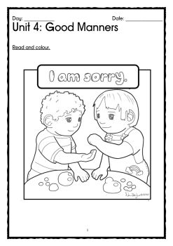 Preschool Good Manners Coloring Page Sketch Coloring Page