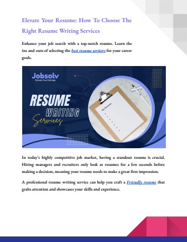 Friendly resume - Jobsolv Flip PDF | AnyFlip