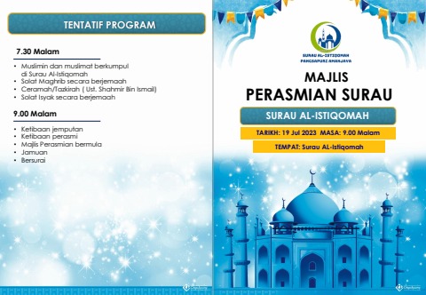 BUKU PROGRAM PERASMIAN SURAU AL ISTIQOMAH 2023_clone - Komuniti PAJB ...