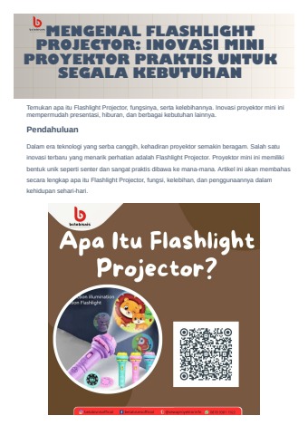 Mengenal Flashlight Projector Inovasi Mini Proyektor Praktis untuk Segala Kebutuhan - Sewa ...