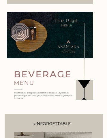 Pool - Beach Front Menu Beverage - Anantara Koh Yao Yai Flip PDF | AnyFlip