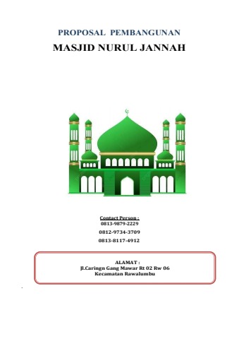 PROPOSAL PEMBANGUNAN MASJID NURUL JANNAH BJ MENTENG - Lubata Flip PDF | AnyFlip