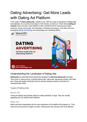 Dating Advertising: Get More Leads with Dating Ad Platform - Anto Nio ...