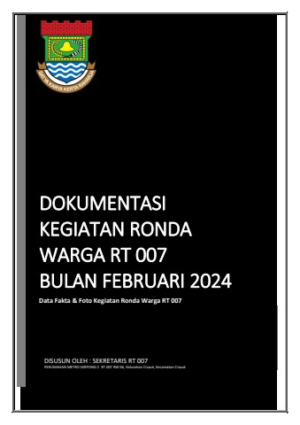 Laporan Kegiatan Ronda Warga RT 007 RW 06 Perumahan Metro Serpong 2 Periode Februari 2024 ...