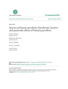 Species and tissue-specificity of prokinetic, laxative and ... - Guset ...