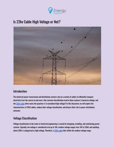 Is 22kv Cable High Voltage or Not? - Aveen Singh Flip PDF | AnyFlip
