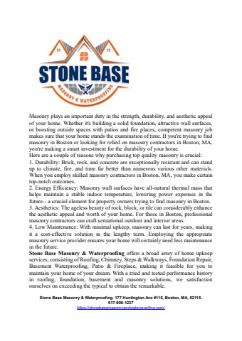 Stone Base Masonry & Waterproofing
