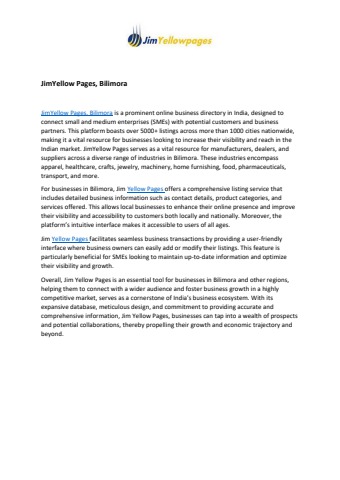 JimYellow Pages, Bilimora