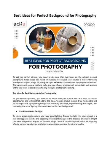 Background for Photography – Professional Backdrops for Picture-Perfect ...