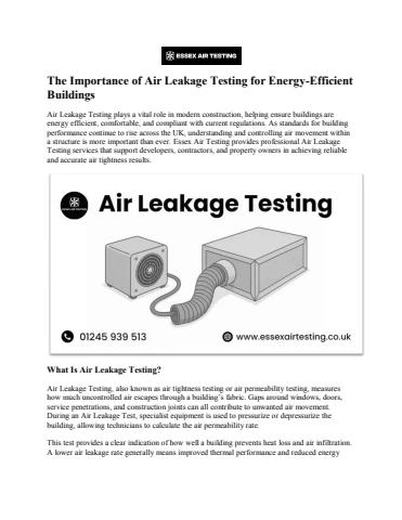 The Importance of Air Leakage Testing for Energy-Efficient Buildings ...