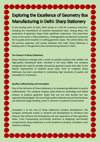 Exploring the Excellence of Geometry Box Manufacturing in Delhi Sharp ...