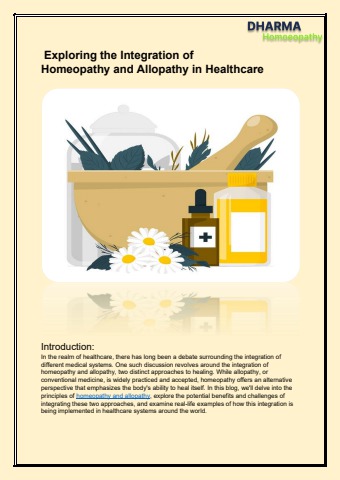 Exploring the Integration of Homeopathy and Allopathy in Healthcare ...