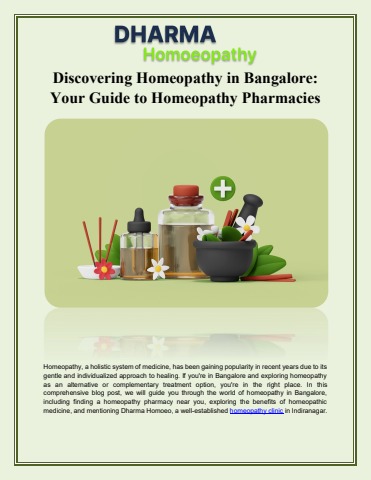 Discovering Homeopathy in Bangalore: Your Guide to Homeopathy ...