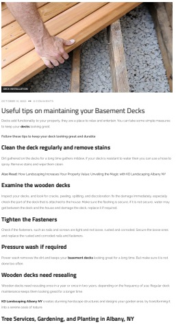 Useful tips on maintaining your Basement Decks - KD Landscaping Albany ...