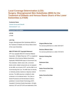 Local Coverage Determination (LCD): Surgery: Bioengineered ... - Guset ...