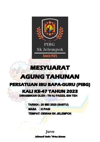 BUKU PROGRAM MESYUARAT AGUNG PIBG KALI KE47 - iedanuar786 Flip PDF ...