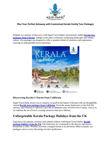 Plan Your Perfect Getaway with Customized Kerala Family Tour Packages ...
