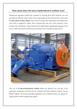How much does the micro-hydroelectric turbine cost? - smallhydroturbine Flip PDF | AnyFlip