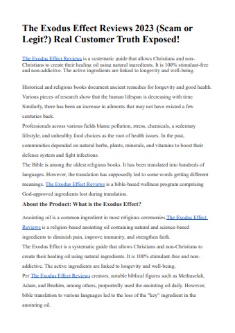 The Exodus Effect Reviews 2023 (Scam or Legit?) Real Customer Truth ...