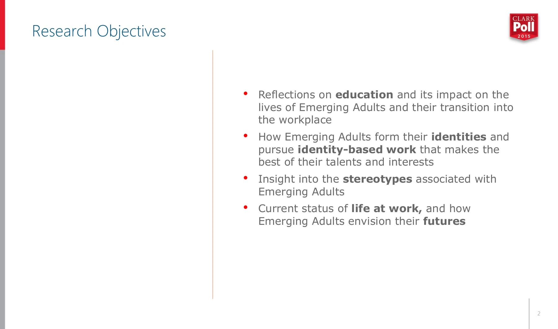 CLARK UNIVERSITY POLL OF EMERGING ADULTS
