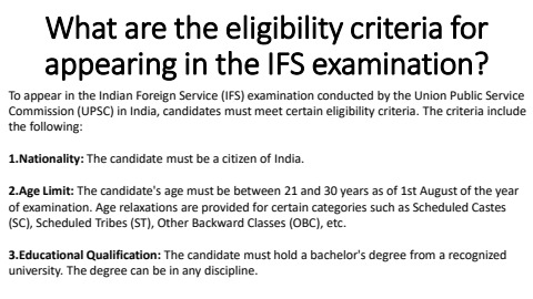 PPT Eligibility Criteria For Indian Foreign Service Exam, 40% OFF