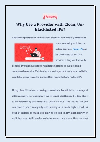 Why Use a Provider with Clean, Un-Blacklisted IPs