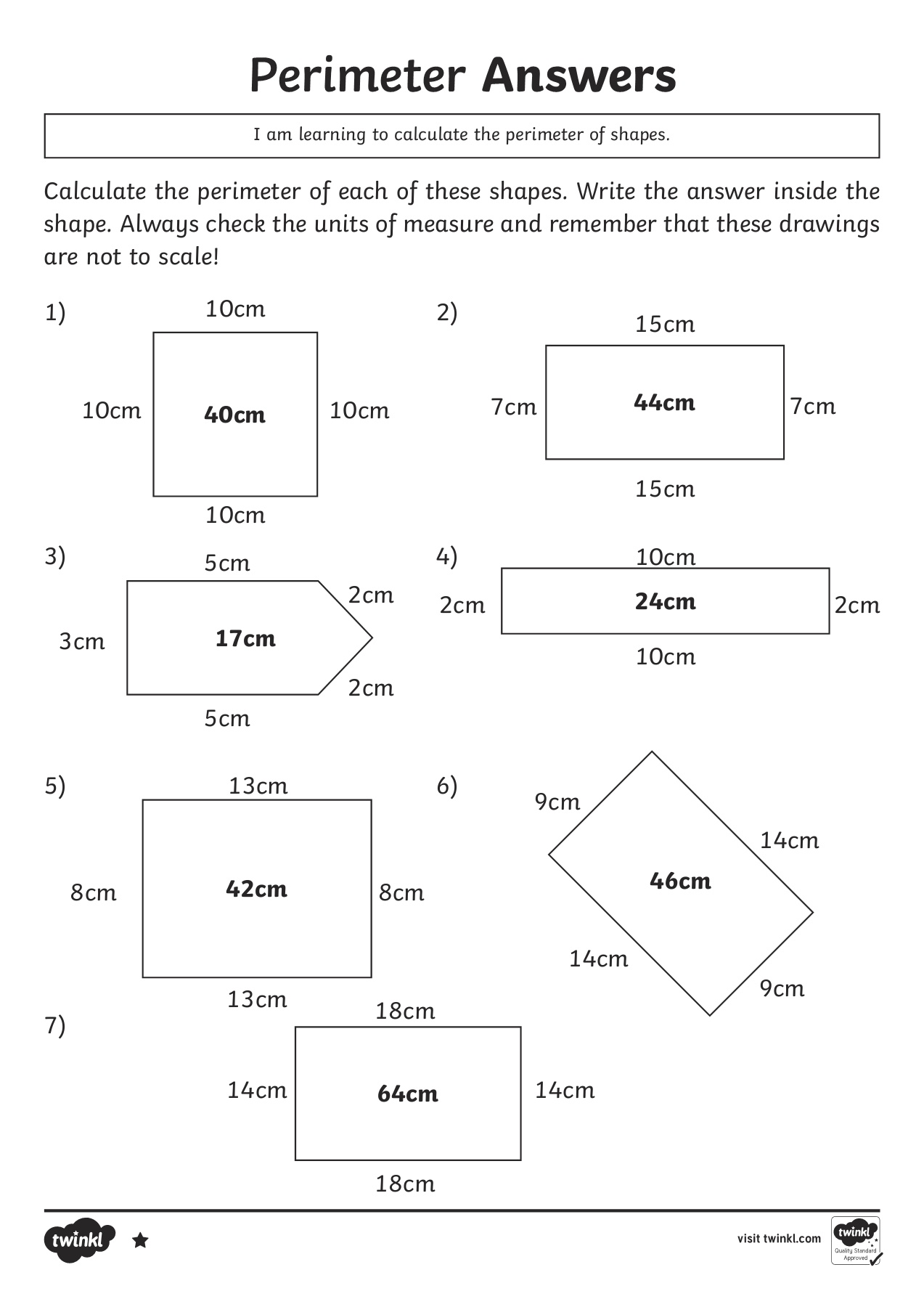 2d Shapes Perimeter Formula Sheet For Area Of 2d Shapes | FREE