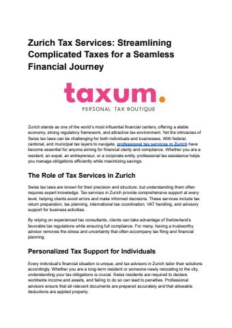 Zurich Tax Services_ Streamlining Complicated Taxes for a Seamless ...