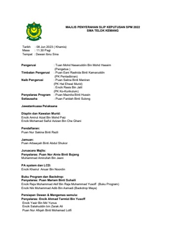 MAJLIS PENYERAHAN SLIP KEPUTUSAN SPM 2022 (1) - Raja Mohd Akif Flip PDF ...