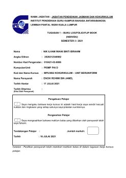 BUKU LOG KRS NIK ILHAM IWANI