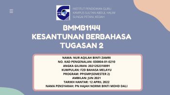TUGASAN 2 PENGHASILAN PRODUK BMMB1144_NUR AQILAH BINTI ZAMRI_F2D - 749-3-aqilah Flip PDF | AnyFlip