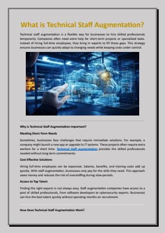 What is Technical Staff Augmentation?