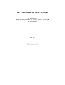 Bare Phrase Structure and Specifier-less Syntax - Guset User Flip PDF | AnyFlip