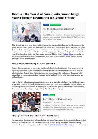 Anime Community Page