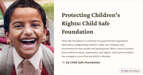 Child Safe Foundation: Empowering Children and Building a Safe Mumbai - Child Safe Foundation ...