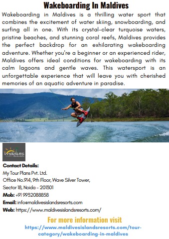 Wakeboarding In Maldives - Maldives Islands Resorts Flip PDF | AnyFlip