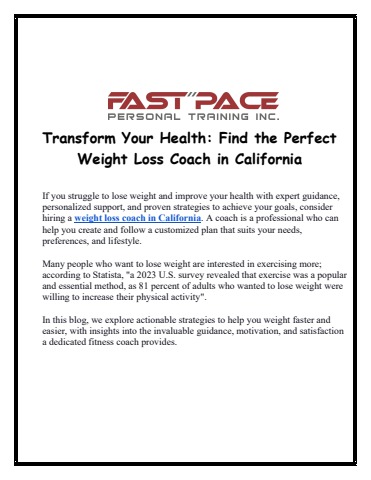 Transform Your Health: Find the Perfect Weight Loss Coach in California ...
