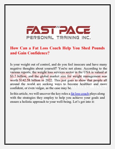 How Can a Fat Loss Coach Help You Shed Pounds and Gain Confidence?