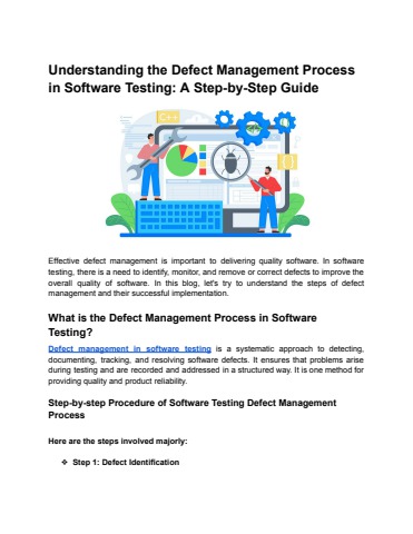 Understanding the Defect Management Process in Software Testing: A Step ...