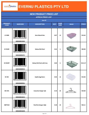EVERNU NEW PRODUCTS 2025-AFRICA PRICE LIST