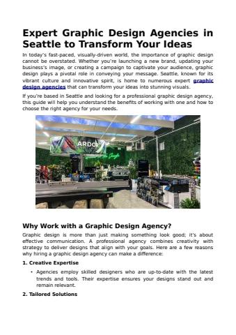 Expert Graphic Design Agencies in Seattle to Transform Your Ideas