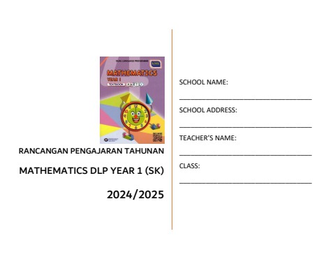 RPT MATH DLP YEAR 1 (SK) 2024-2025 - CikguLinnZack Flip PDF | AnyFlip