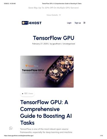 TensorFlow GPU: A Comprehensive Guide to Boosting AI Tasks - GPU Host Flip PDF | AnyFlip