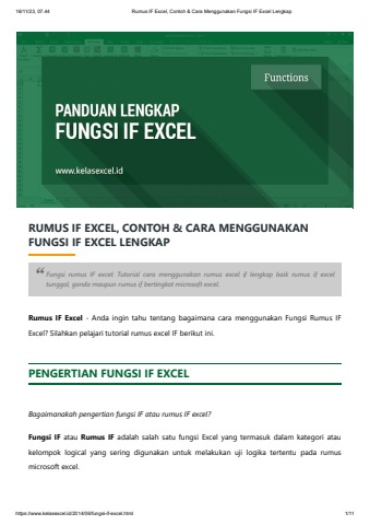 Rumus IF Excel, Contoh & Cara Menggunakan Fungsi IF Excel Lengkap - MOKHAMAD HARIES EKO SANTOSO ...