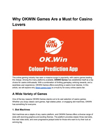 Okwin games login - Ok win App Flip PDF | AnyFlip