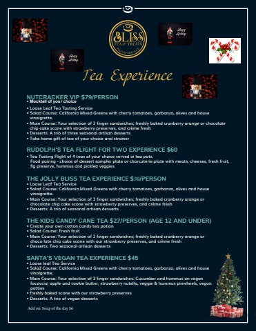 Bliss Tea & Treats Menu Holiday 2024 - Rushell Gordon Flip PDF | AnyFlip