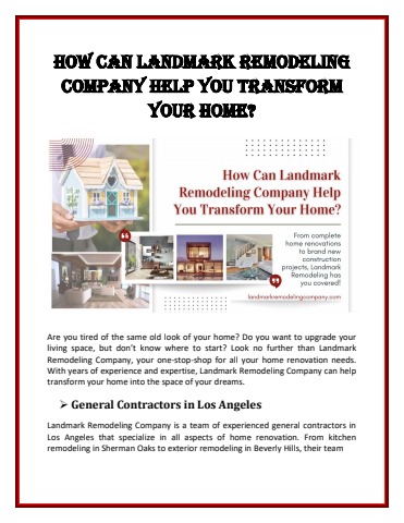 How Can Landmark Remodeling Company Help You Transform Your Home ...
