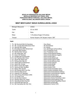 MINIT MESYUARAT KURIKULUM BIL.2/2022 - ctasbah Flip PDF | AnyFlip