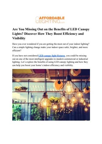 Are You Missing Out on the Benefits of LED Canopy Lights? Discover How ...